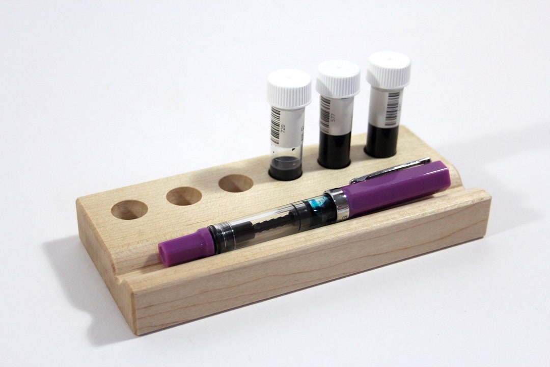 Fountain Pen Rest 6 Inkwell Dinky Dip Ink Sample Vial Storage Display ...