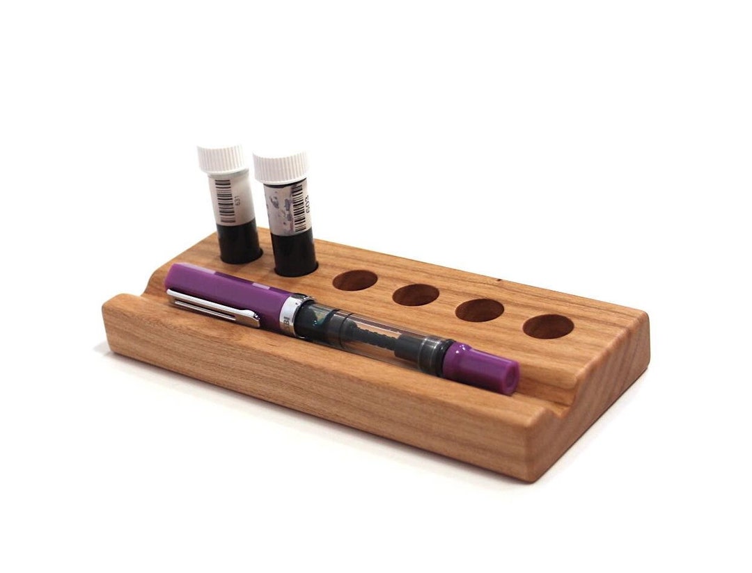 Fountain Pen Rest 6 Inkwell Dinky Dip Ink Sample Vial Storage Display ...