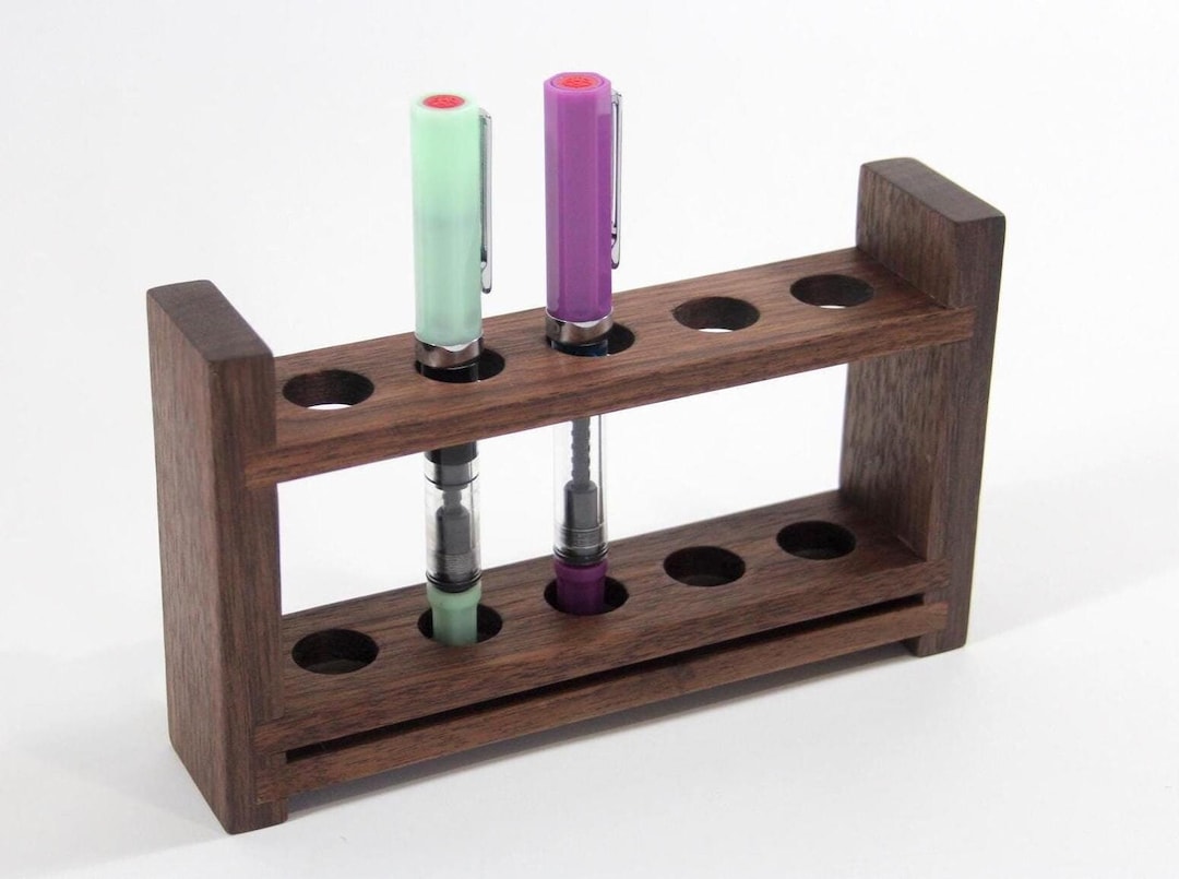 Fountain Dip 6 Pen Display Holder Stand Rest Desk Storage Handcrafted ...