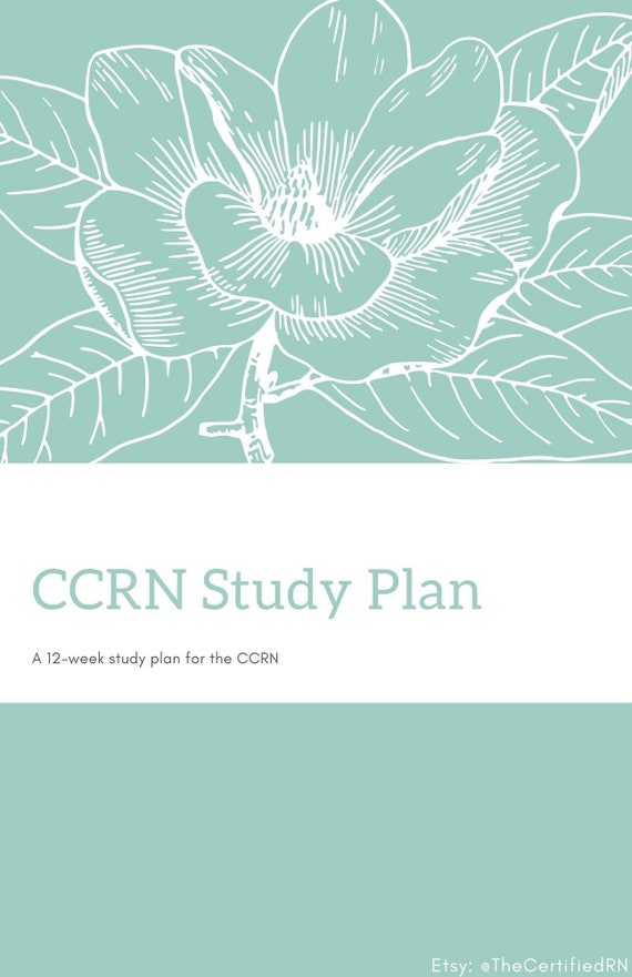 CCRN 12 Week Study Plan PDF - Etsy UK