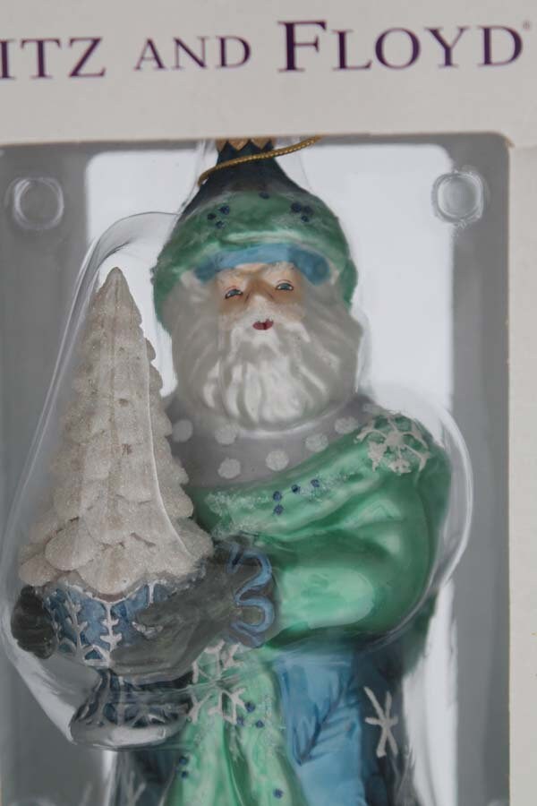 Crystal Winter Santa Fitz and Floyd Large Glass Ornament - Etsy