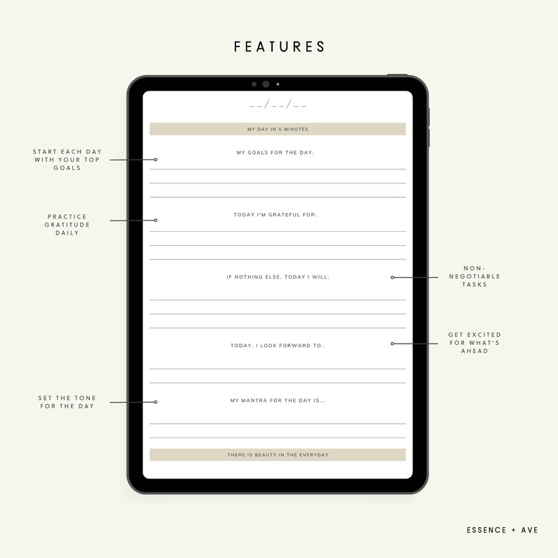 Daily Journal Digital Daily Journal Printable, Daily Checklist, Daily ...