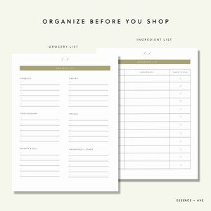 Meal Planner Printable Meal Prep Planner, Weekly Food Journal, Recipe ...