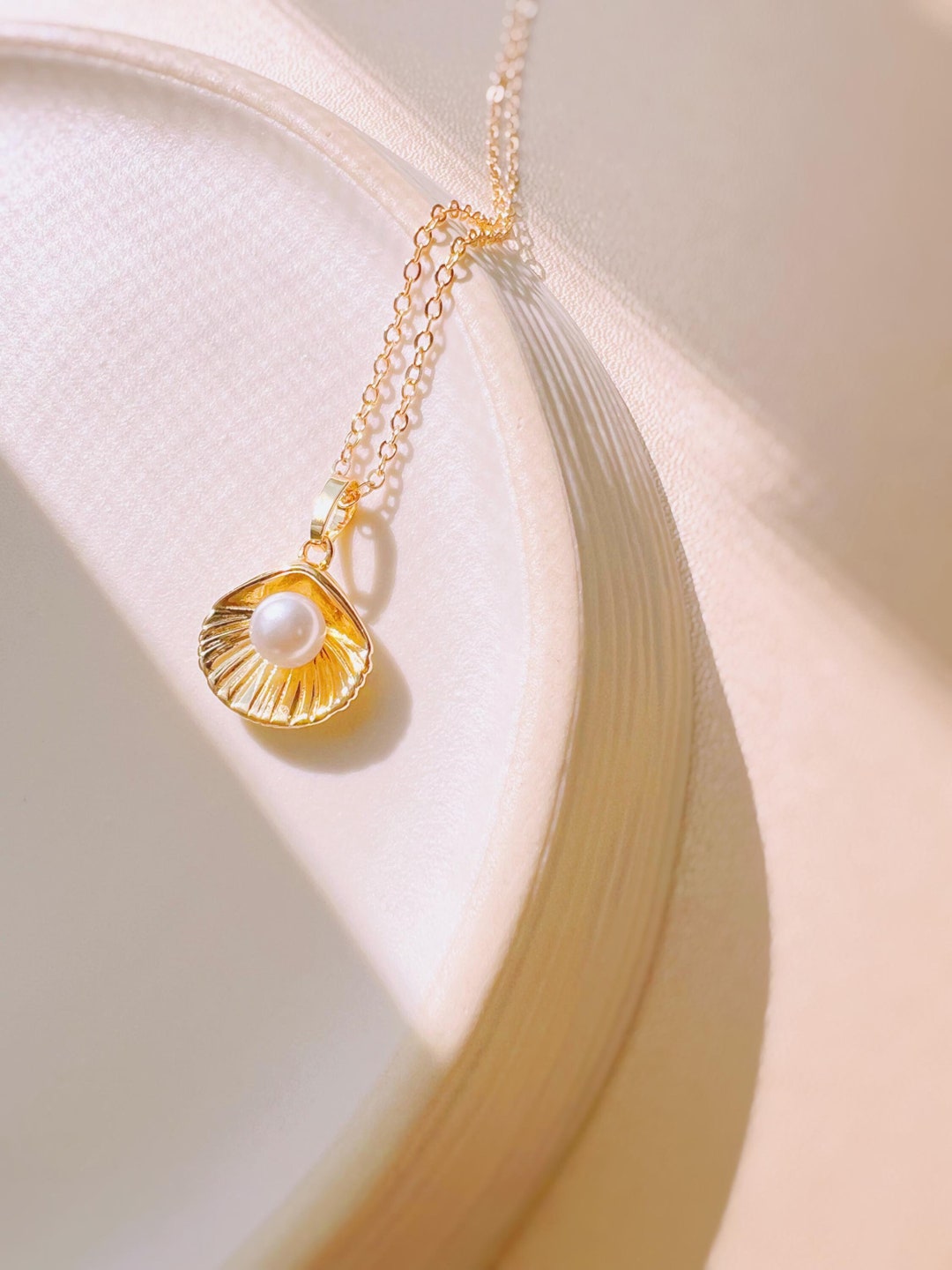 PEARL SEASHELL NECKLACE | Gold Shell Necklace, Mother's Day Gift, Gift ...