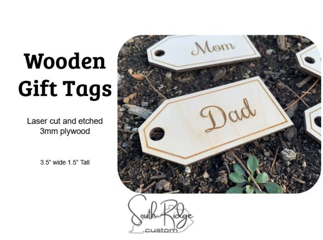 Wooden Gift Tags Laser-cut 3mm Plywood Personalized Mom and Dad - Etsy