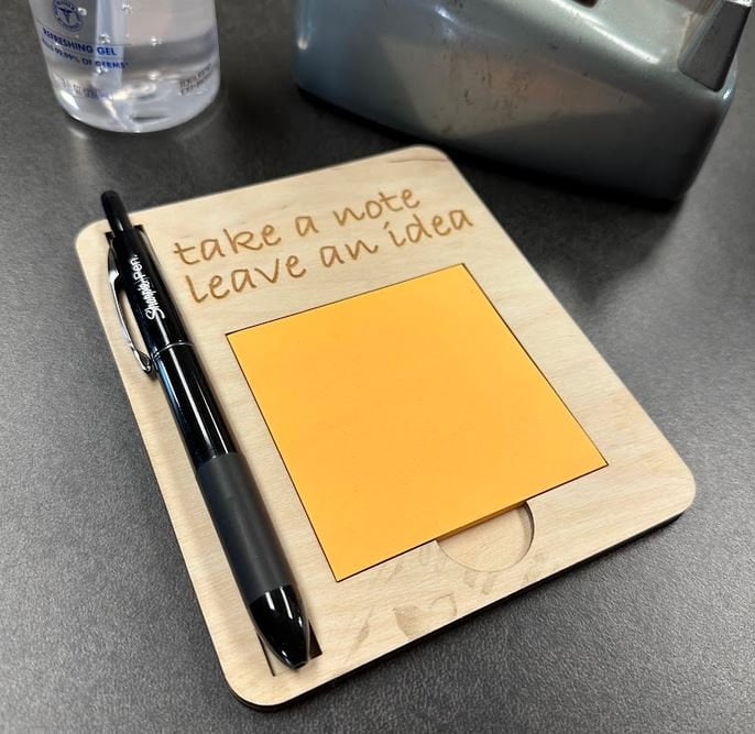 Laser-etched Wooden Sticky Note Holder - 3mm Plywood - Take a Note - Etsy