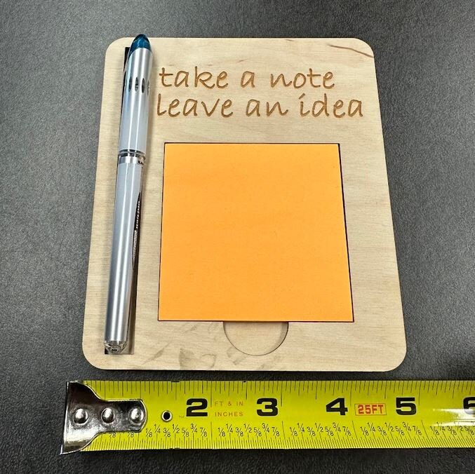 Laser-etched Wooden Sticky Note Holder - 3mm Plywood - Take a Note - Etsy