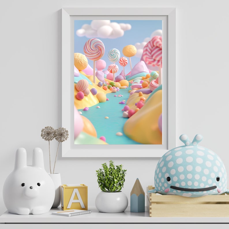 Candy Land Printable Art 5 SETS DOWNLOADABLE, Ready to Print File - Etsy