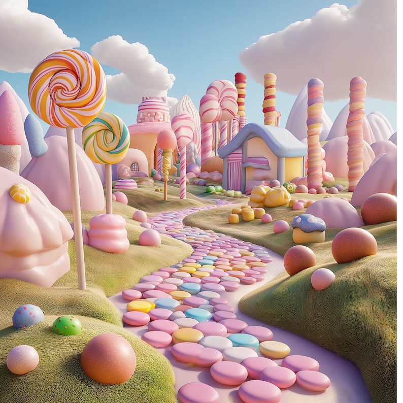 Candy Land Printable Art 5 SETS DOWNLOADABLE, Ready to Print File - Etsy