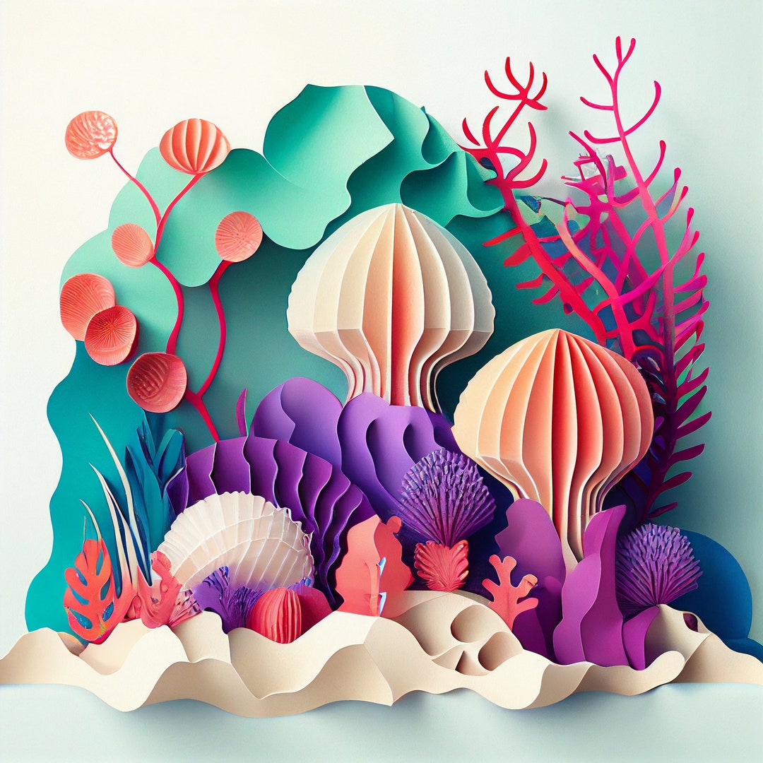 3D Paper Cutting Design Under the Sea Sea Shells Summer - Etsy