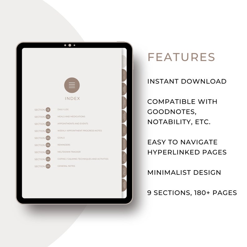 Autism Digital Logbook, iPad Planner, Goodnotes Planner, Notability ...
