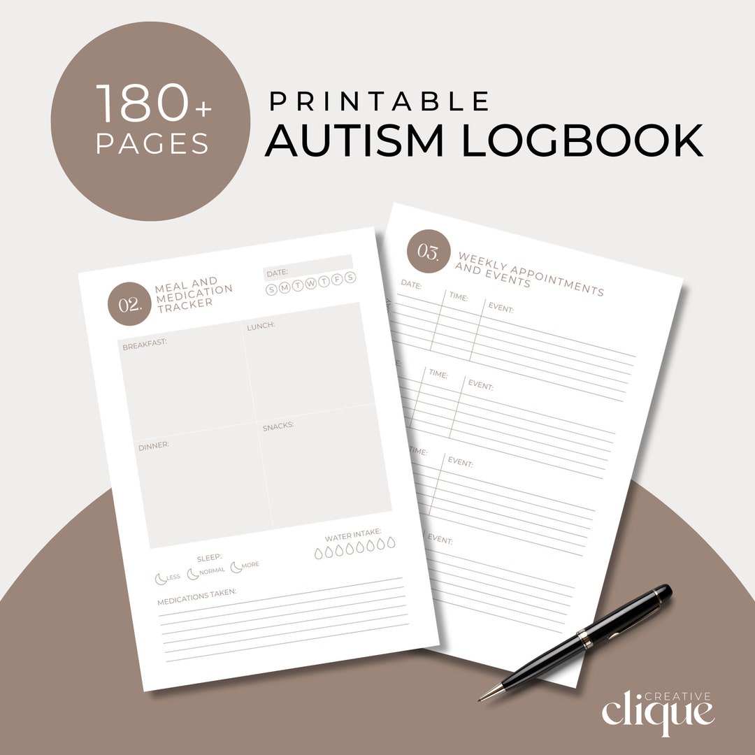 Autism Logbook Printable, Downloadable Planner, Autism Tracker, Digital ...