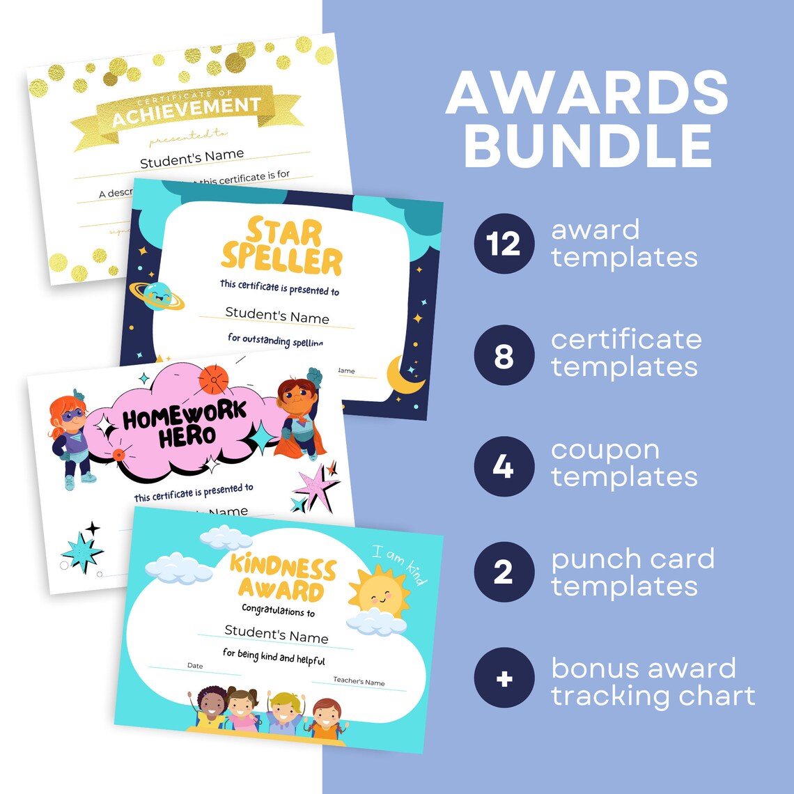 School Awards Certificates Editable Bundle, End of Year Awards ...
