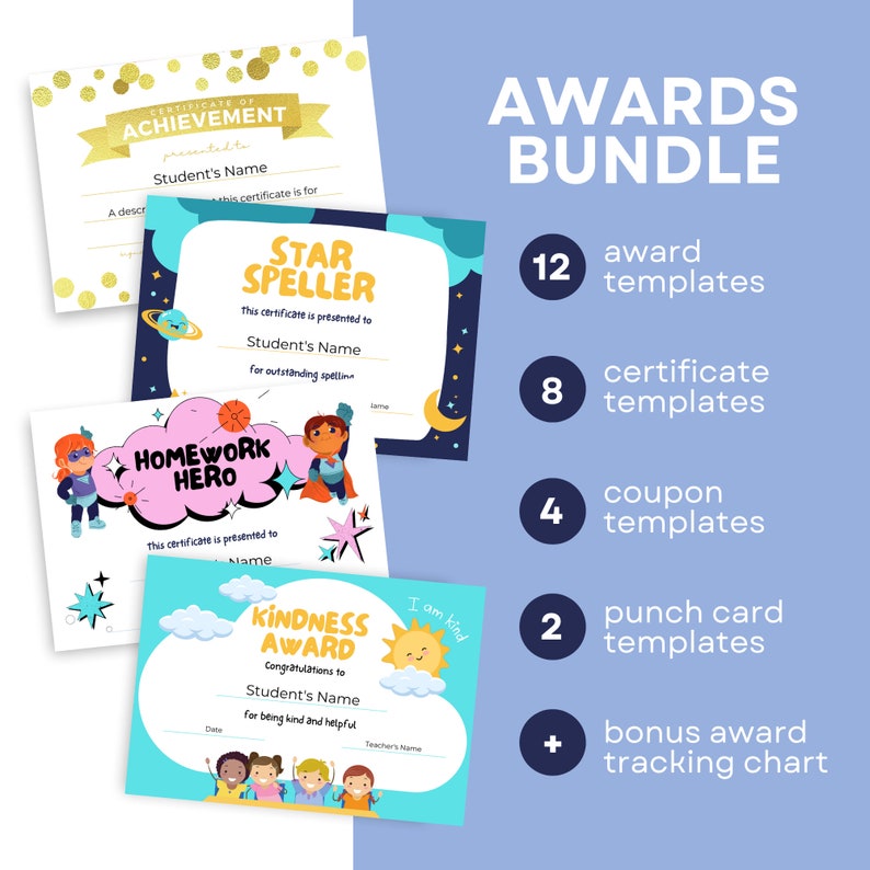 School Awards Certificates Editable Bundle, End of Year Awards ...