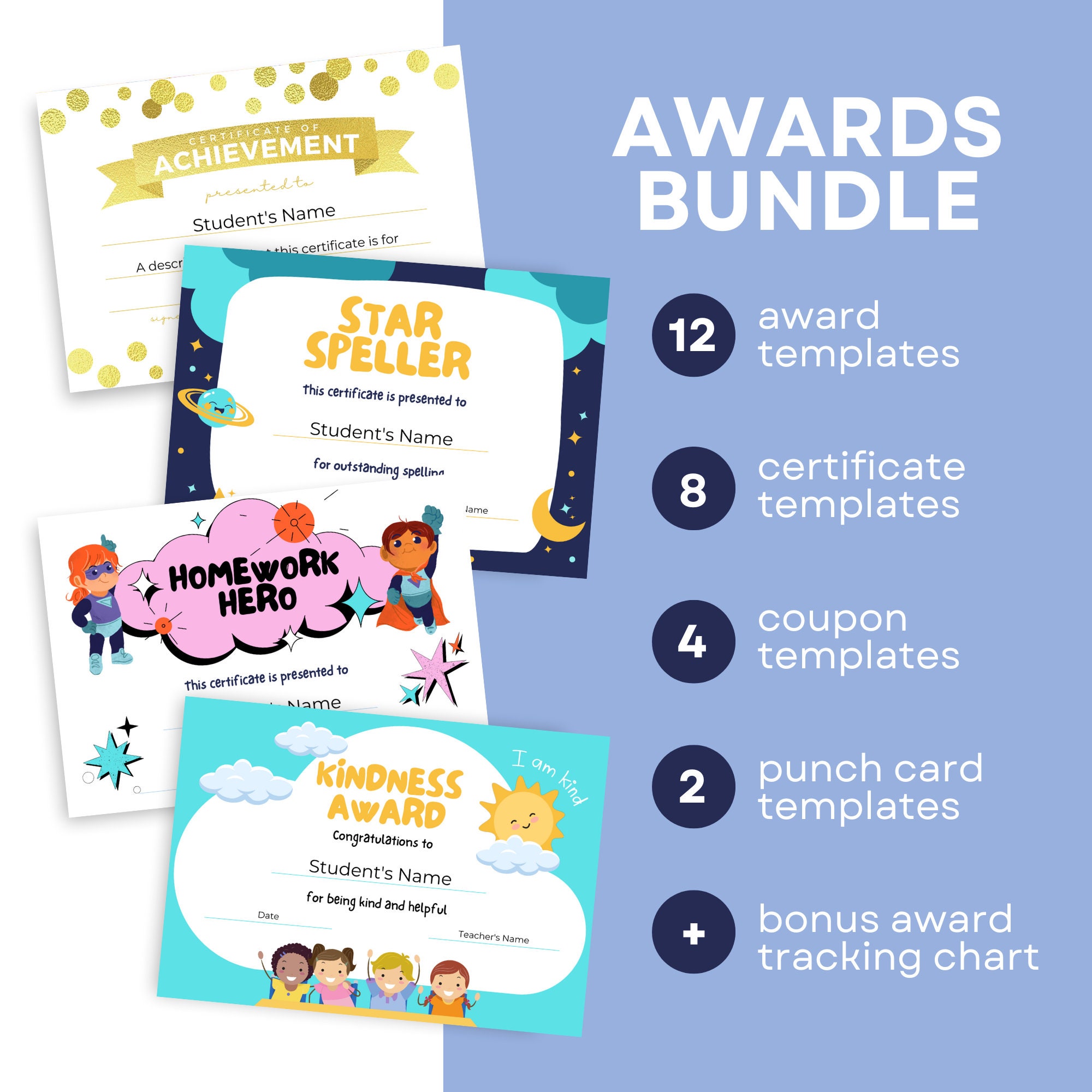 School Awards Certificates Editable Bundle, End of Year Awards ...