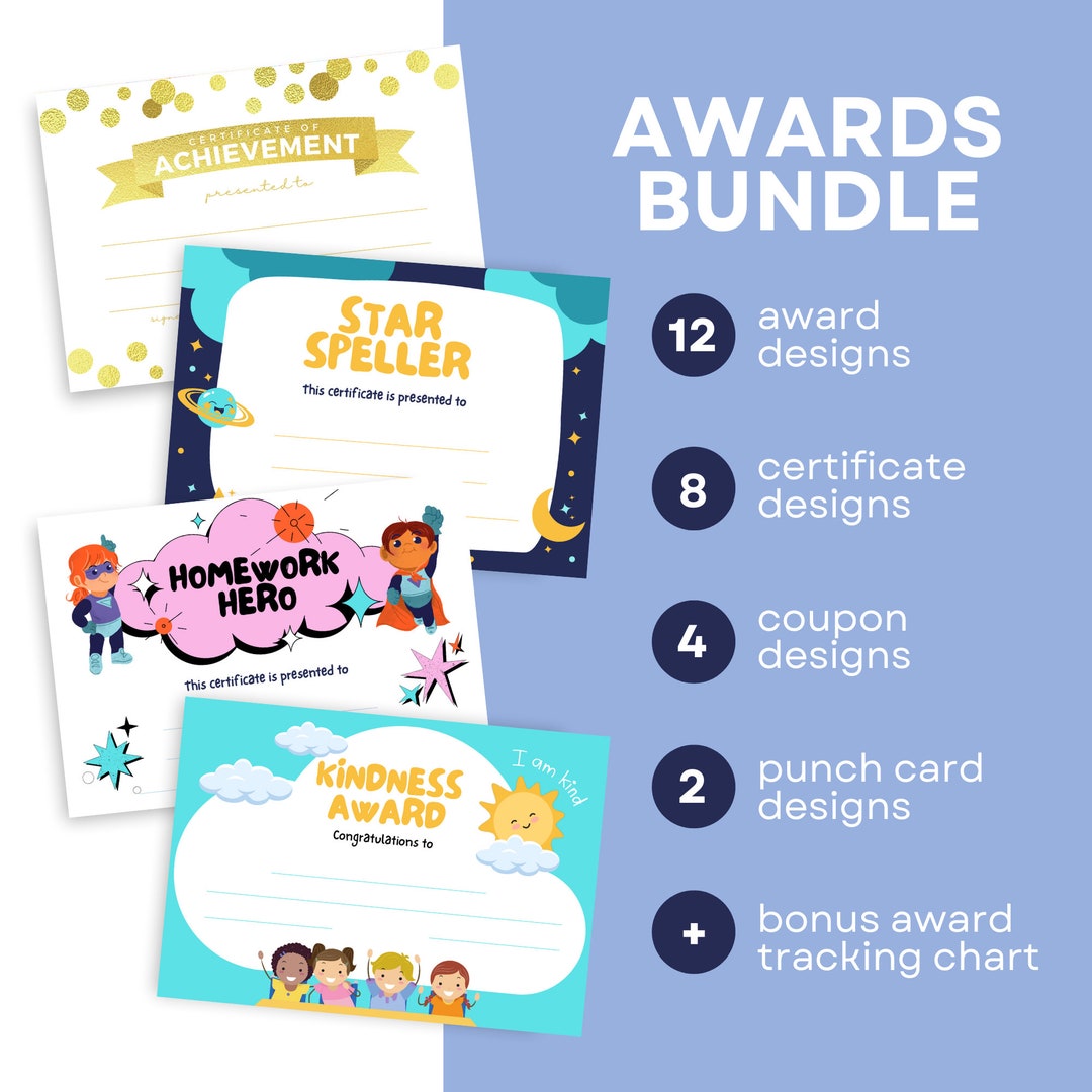 School Awards Certificates Printable Bundle, End of Year Awards ...
