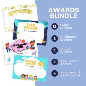 School Awards Certificates Printable Bundle, End of Year Awards ...