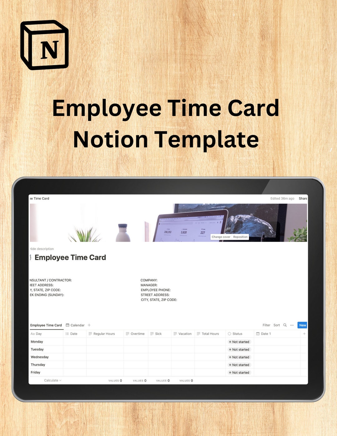 Notion Template, Employee Time Card Template,time and Attendance ...