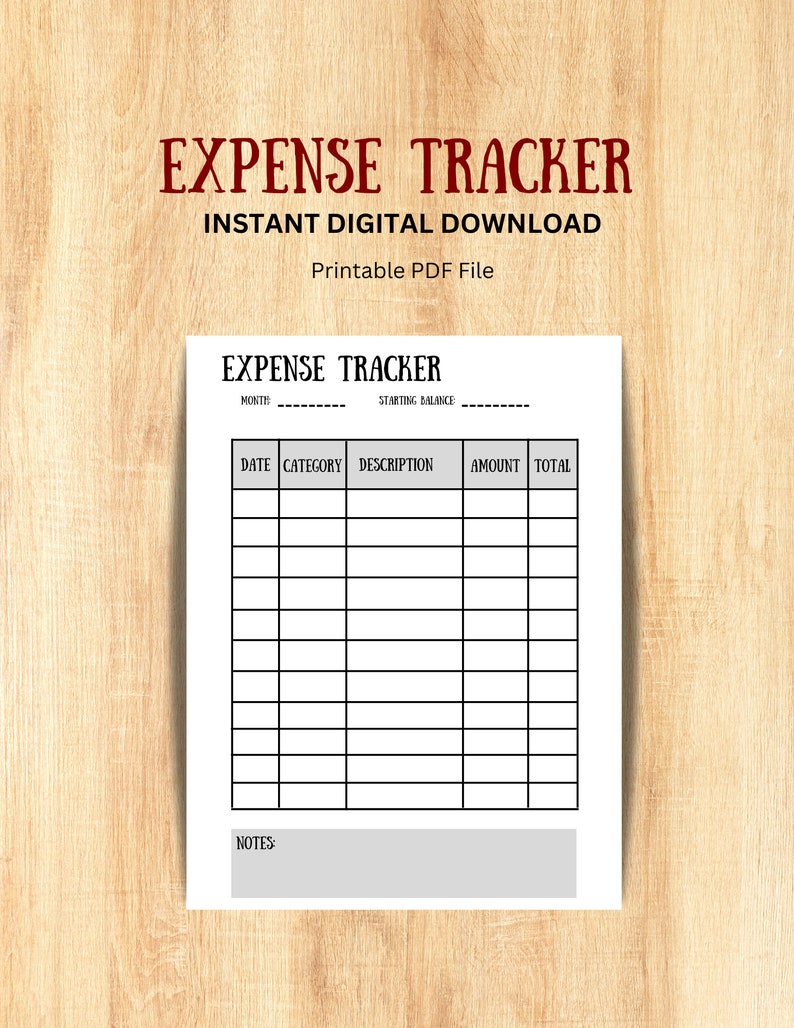 Expense Tracker Printable, Financial Expense Tracker, Fillable PDF ...