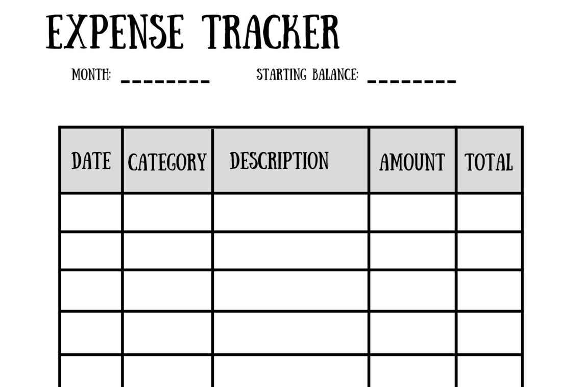 Expense Tracker Printable, Financial Expense Tracker, Fillable PDF ...