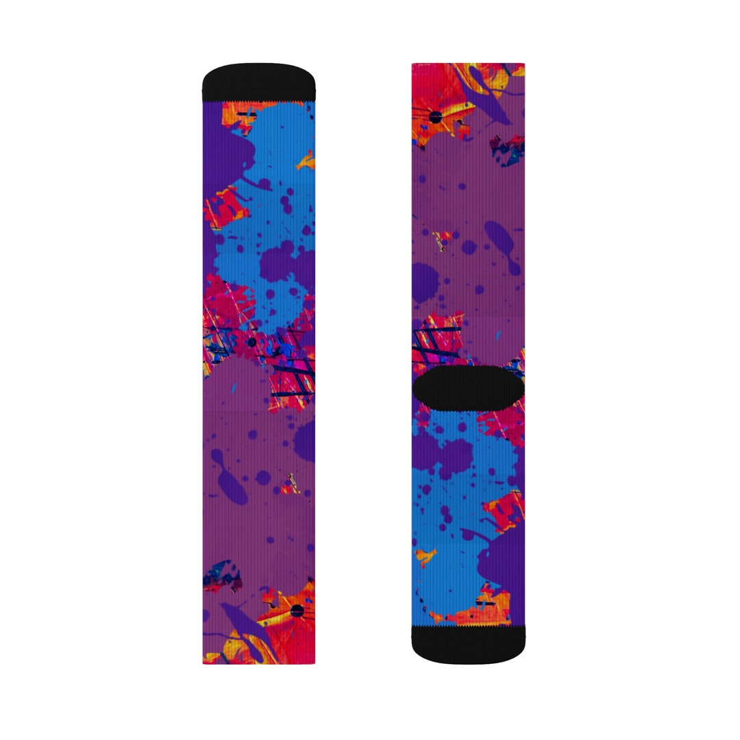 Paint Splatter Socks, Art Collage, Bright Colors - Etsy