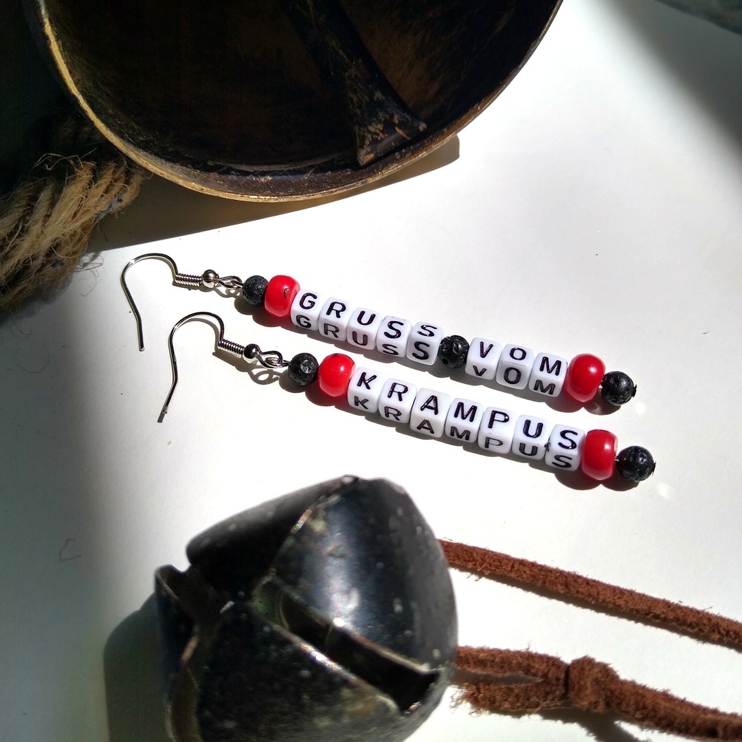 Gruss Vom Krampus Earrings, Krampus Earrings, Christmas Earrings ...