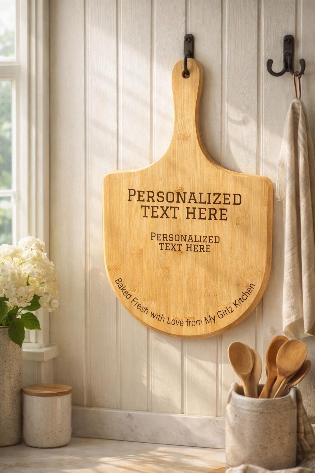 Personalized Bamboo Pizza Peel | Engraved Kitchen Gift - Etsy