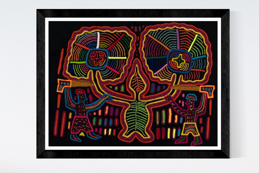 Spider Web Panama Mola Vibrant Authentic Textile Art, Traditional Kuna ...