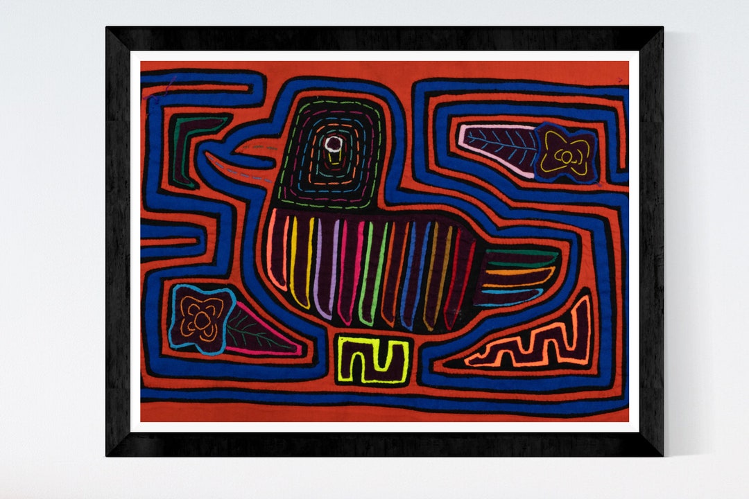 Smacky Lips Panama Mola - Vibrant Authentic Textile Art, Traditional ...