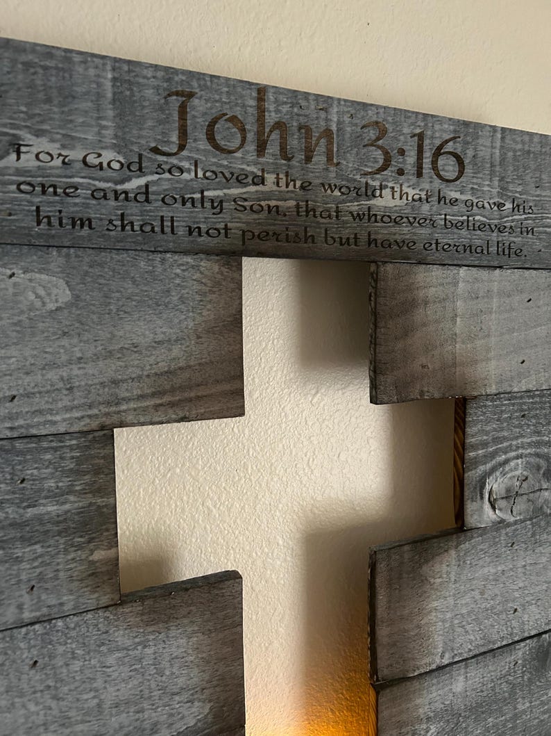 Rustic Cross With Custom Engraved Verse - Etsy