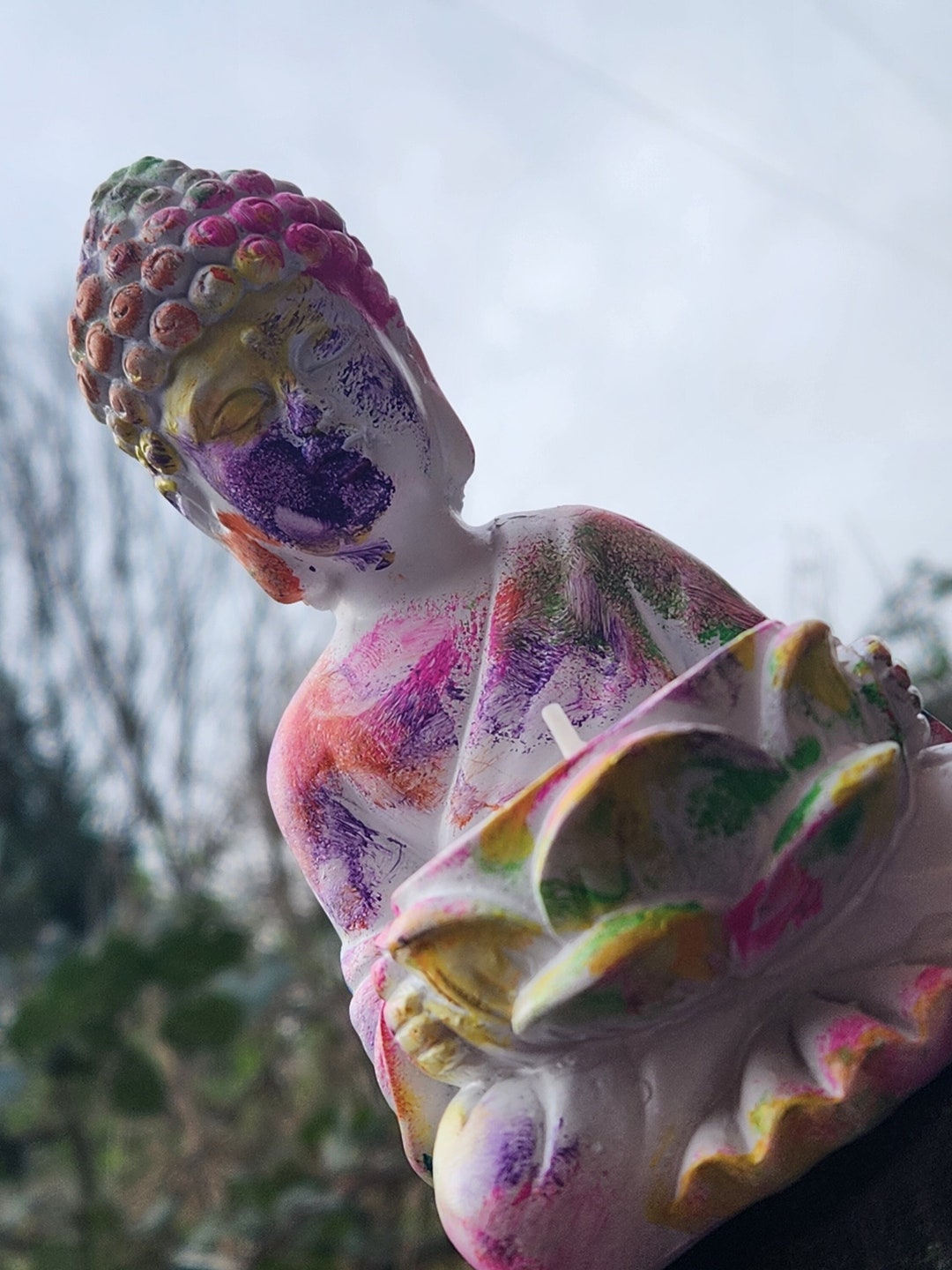 Sitting Buddha Bespoke Street Art Tea Light Candle Holder goth - Etsy