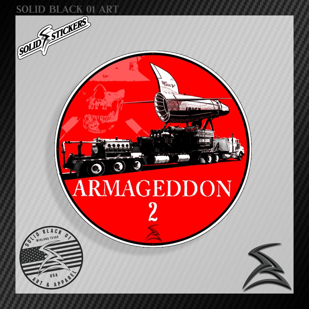 Funny Oilfield Sticker Armageddon 2 Oilfield Frac Pump Hard Hat Sticker ...