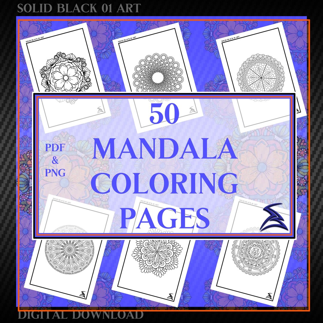 50 Mandala Coloring Page Bundle for Adults and Teens, Printable ...