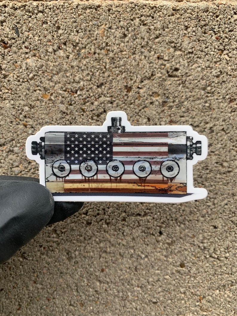 Oilfield Sticker Frac Pump Fluid End American Flag Vinyl Sticker ...