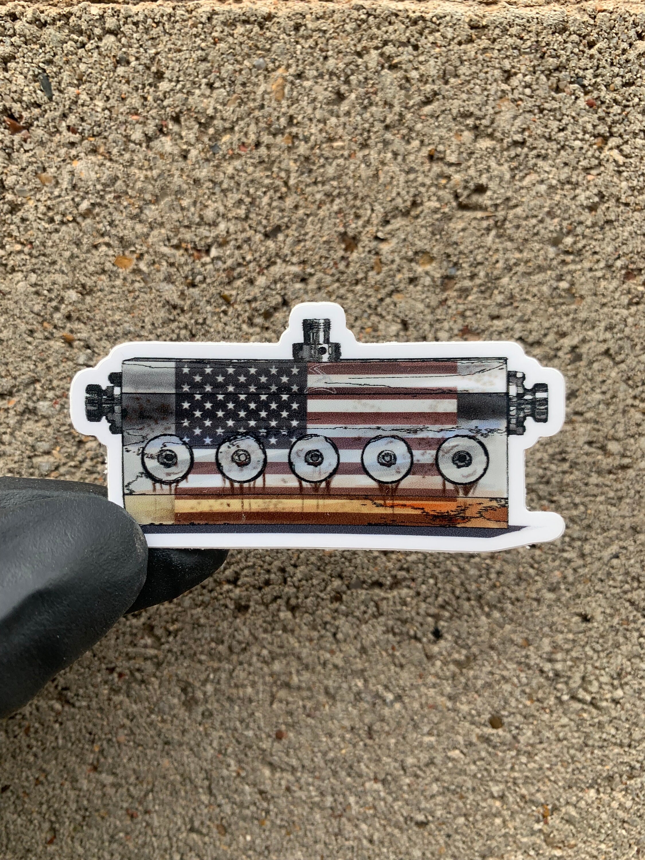 Oilfield Sticker Frac Pump Fluid End American Flag Vinyl Sticker ...