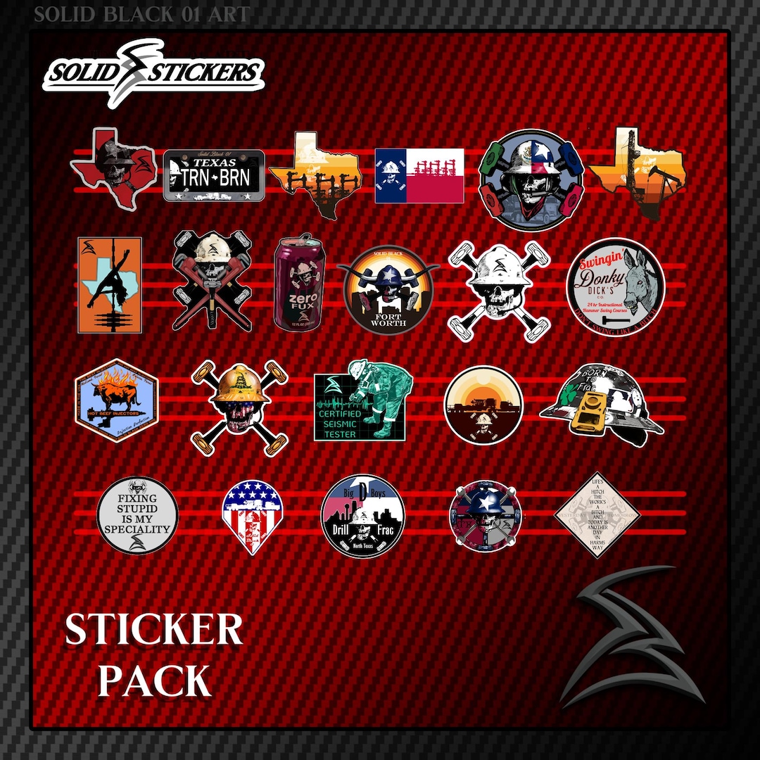 Texas Oilfield Sticker Pack Hard Hat Sticker Bundle Oilfield Frac Work ...