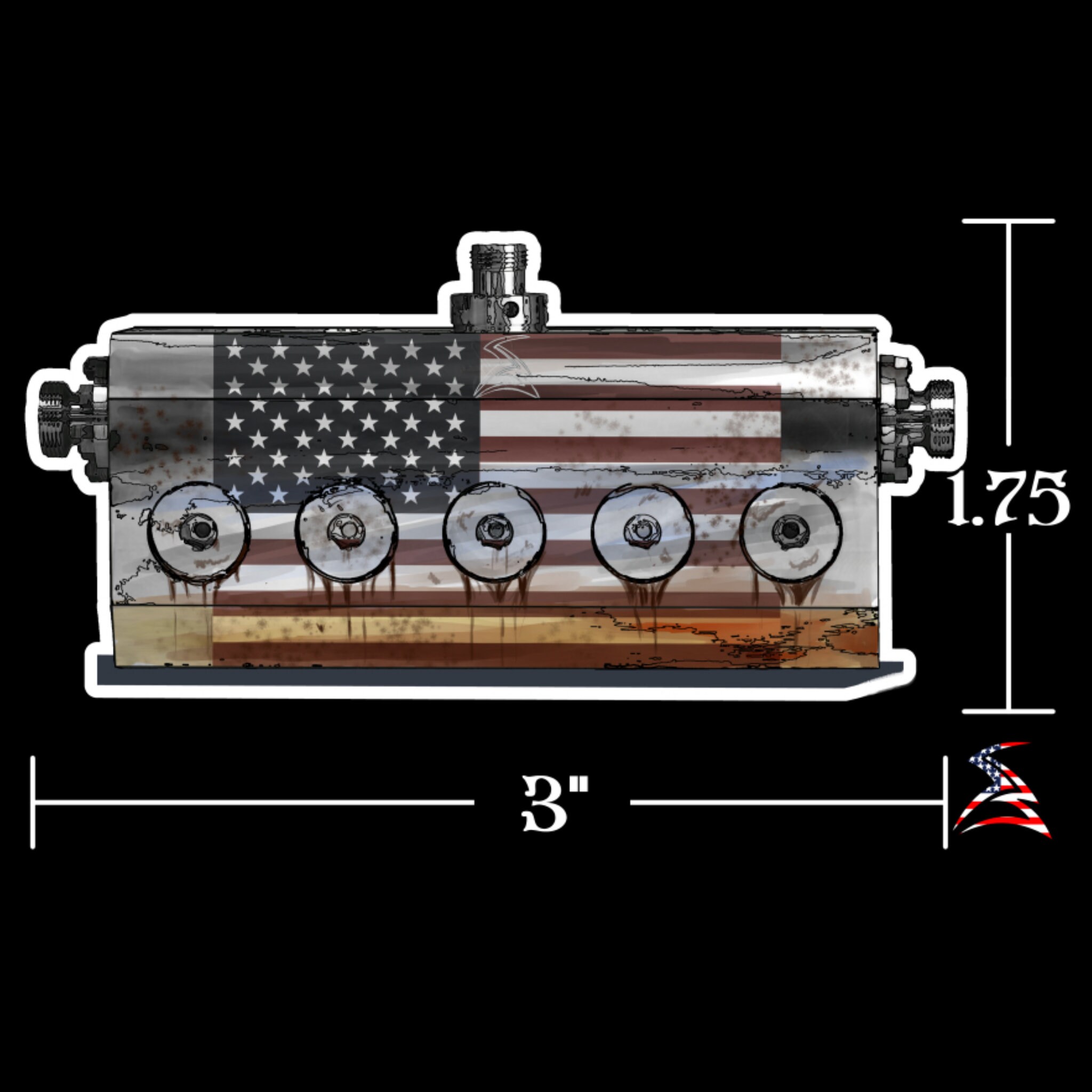 Oilfield Sticker Frac Pump Fluid End American Flag Vinyl Sticker ...