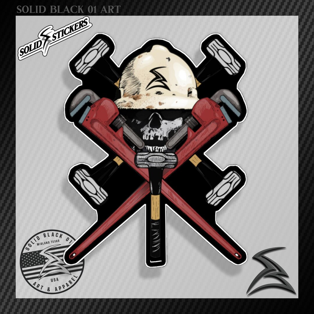 Oilfield Sticker Skull and Hammers Frac Lineboss Sticker Oilfield ...
