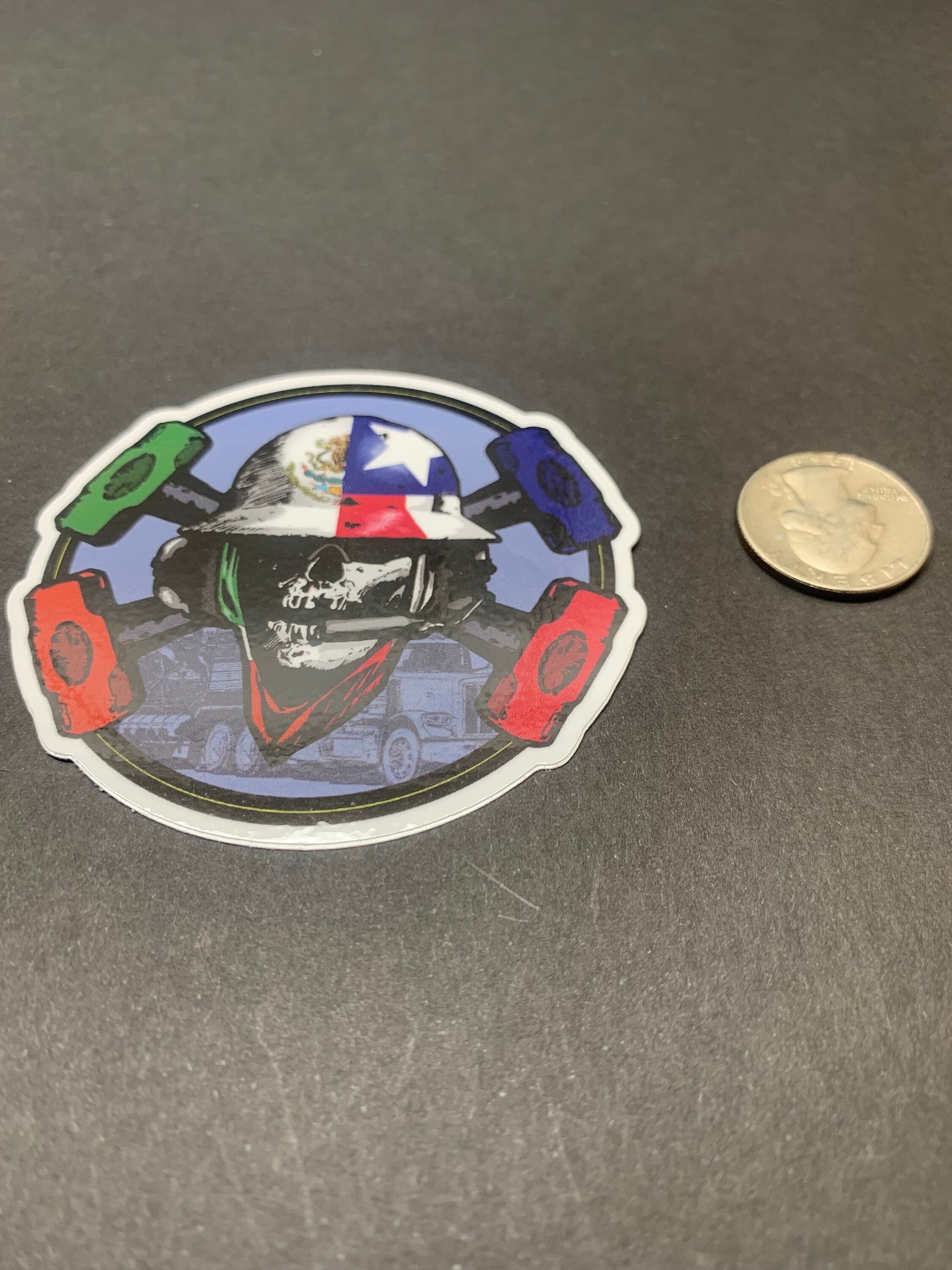 Oilfield Frac Sticker Texas Mexican Flag Skull & Hammers Hard Hat Decal ...