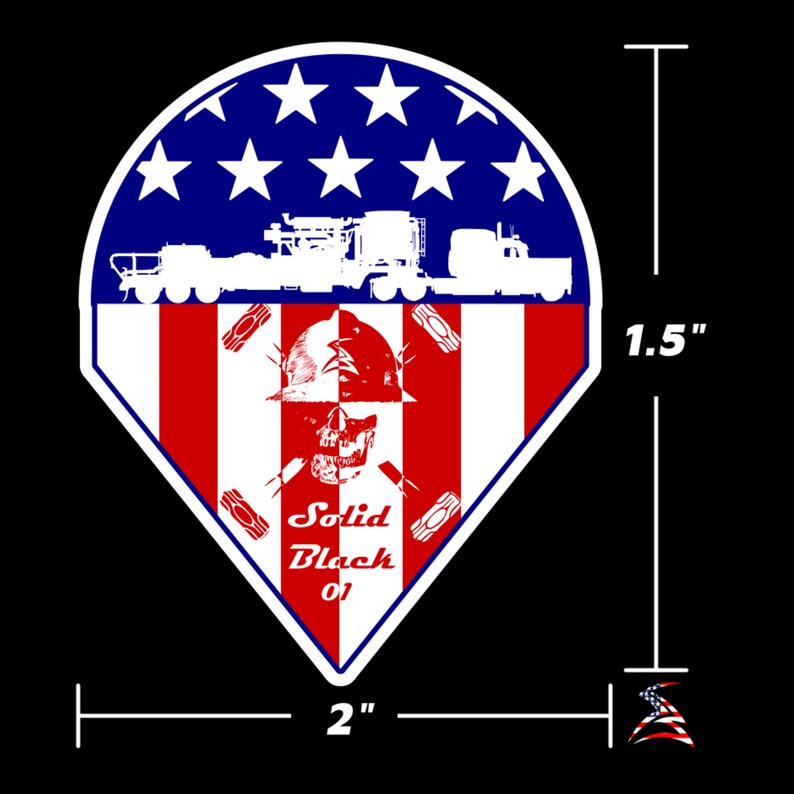 Oilfield Frac Sticker US Flag Shield Frac Pump Sticker Patriotic ...