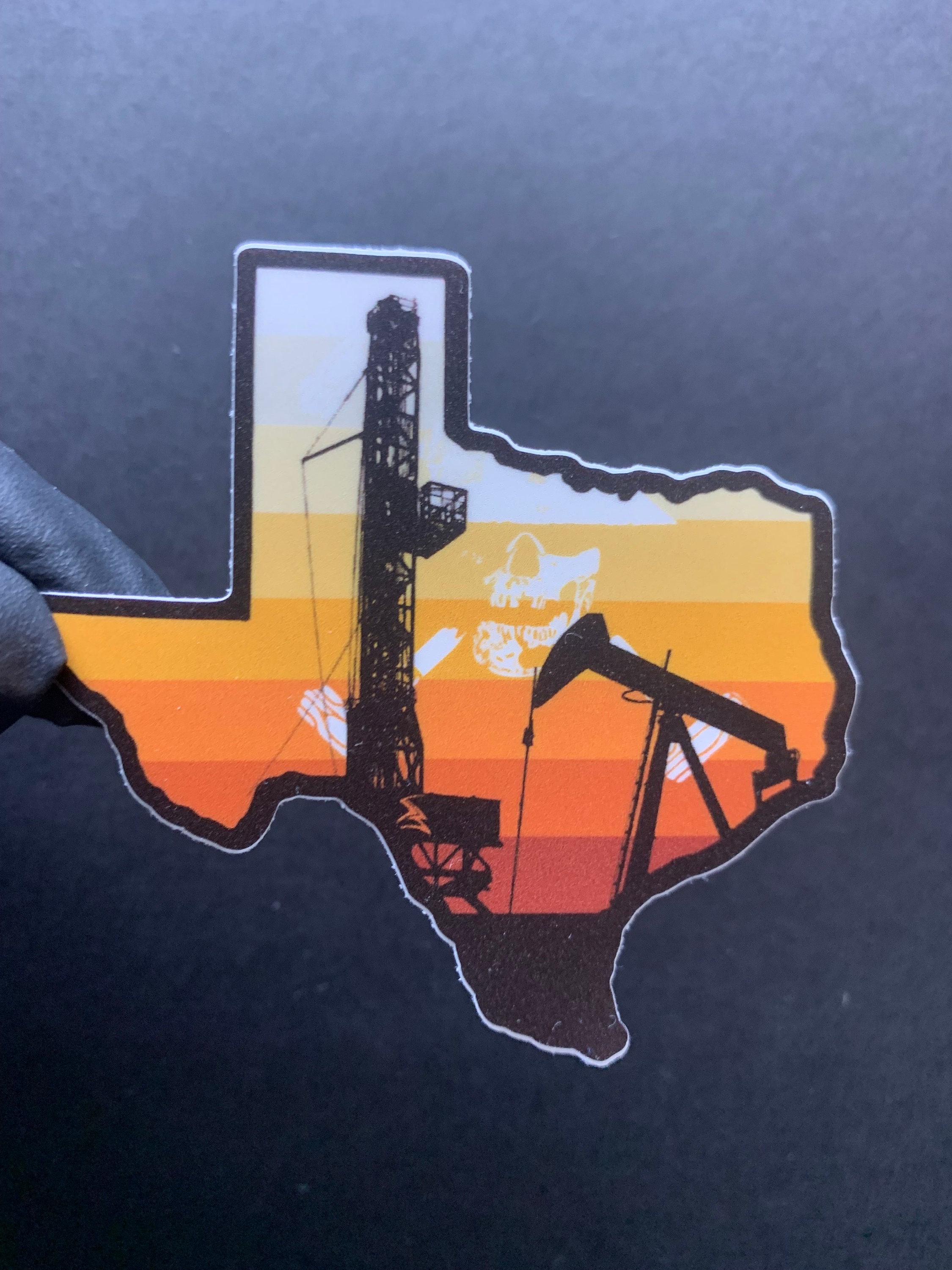 Texas Oilfield Sticker Texas Drilling Rig and Pumpjack Hard Hat Sticker ...