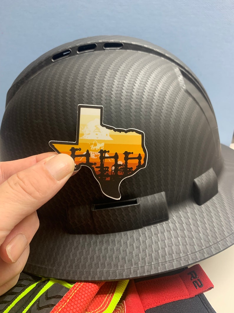 Oilfield Texas Zipper Vinyl Hard Hat Sticker - Etsy