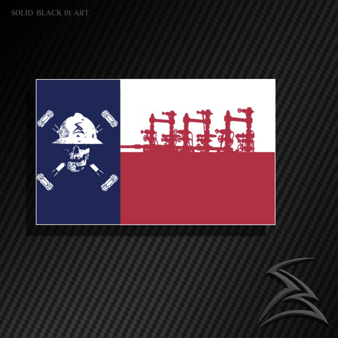 Oilfield Sticker Texas Flag Skull and Hammers Zipper Frac Vinyl Sticker ...