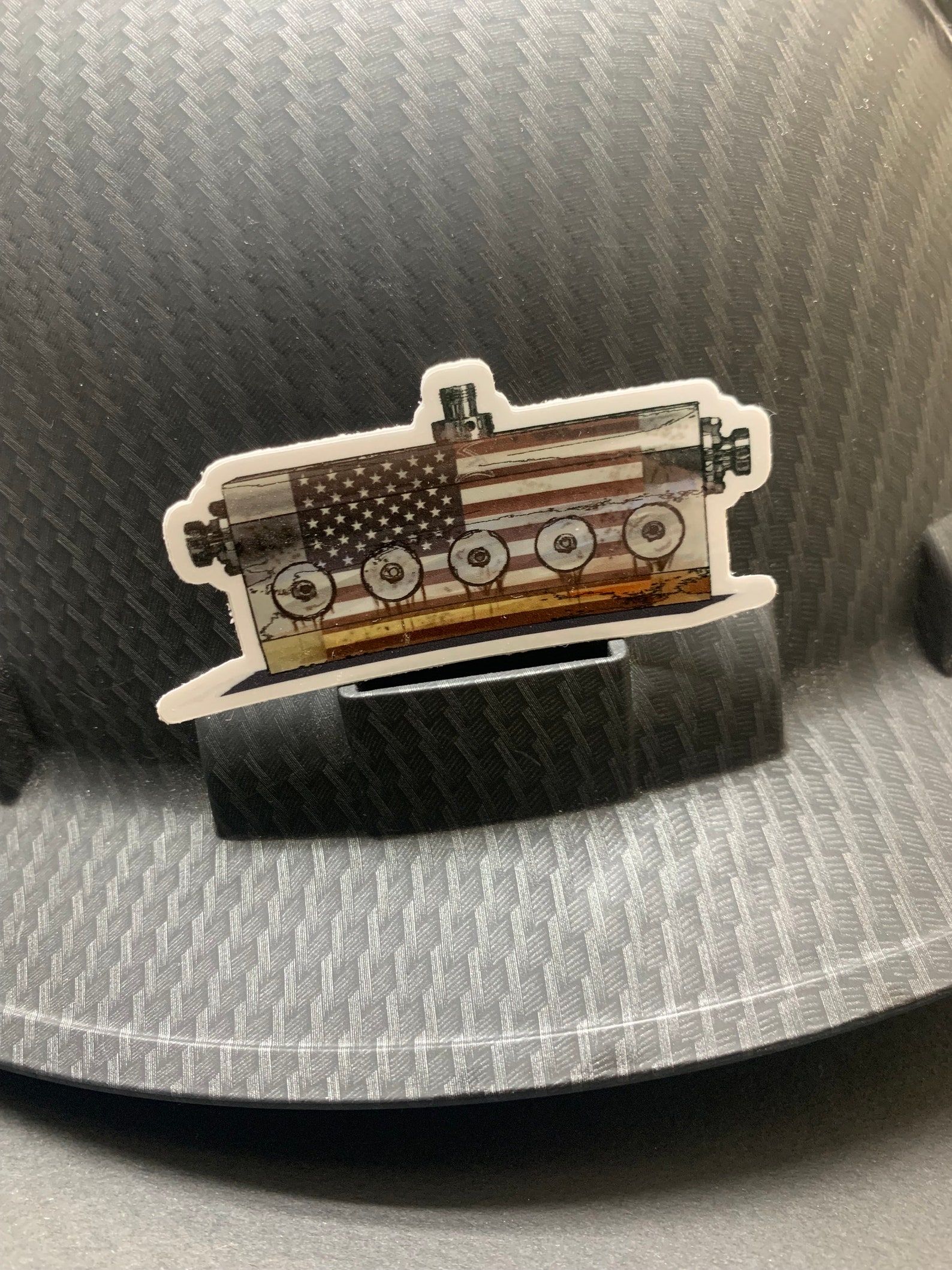 Oilfield Sticker Frac Pump Fluid End American Flag Vinyl Sticker ...