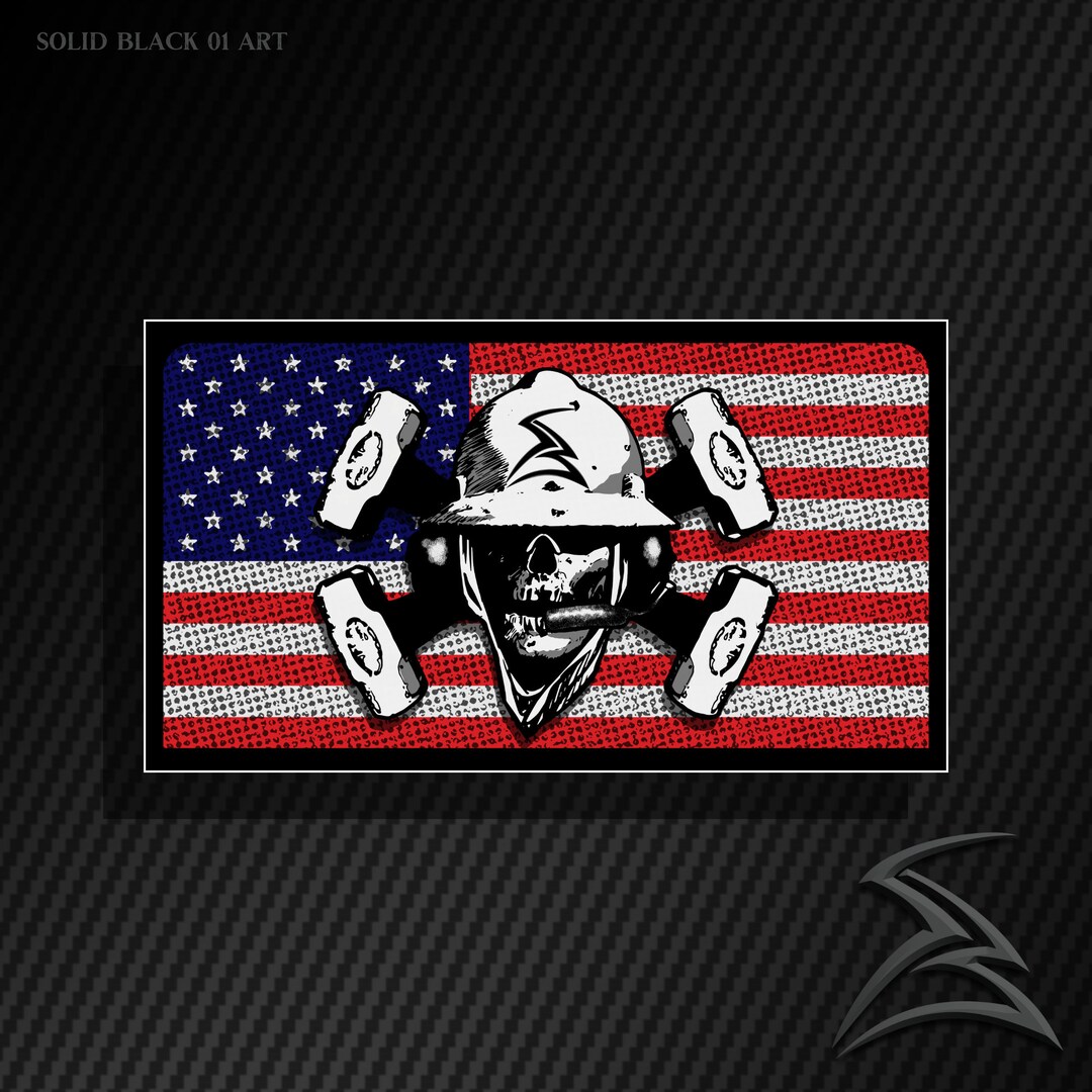 Skull & Hammers American Flag Vinyl Sticker, Oilfield Hard Hat Decal - Etsy