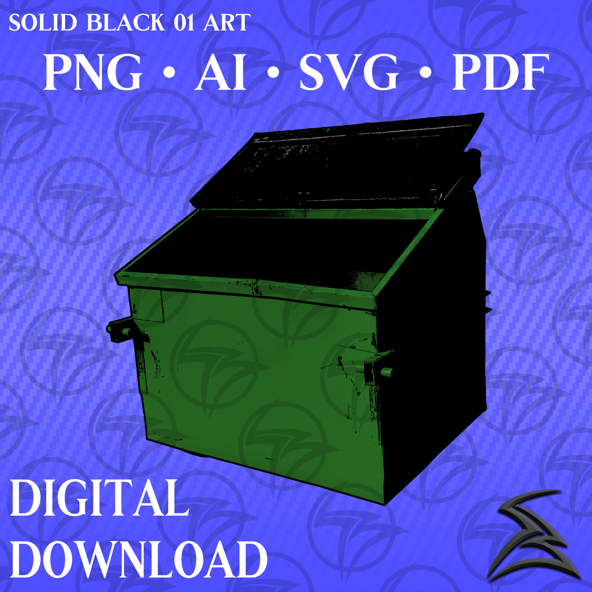 Clip Art Dumpster Drawing PNG SVG Digital Download Art Files by Solid ...