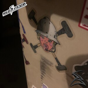 Oilfield Frac Sticker Blow up Doll and Hammers White Hard Hat Sticker ...