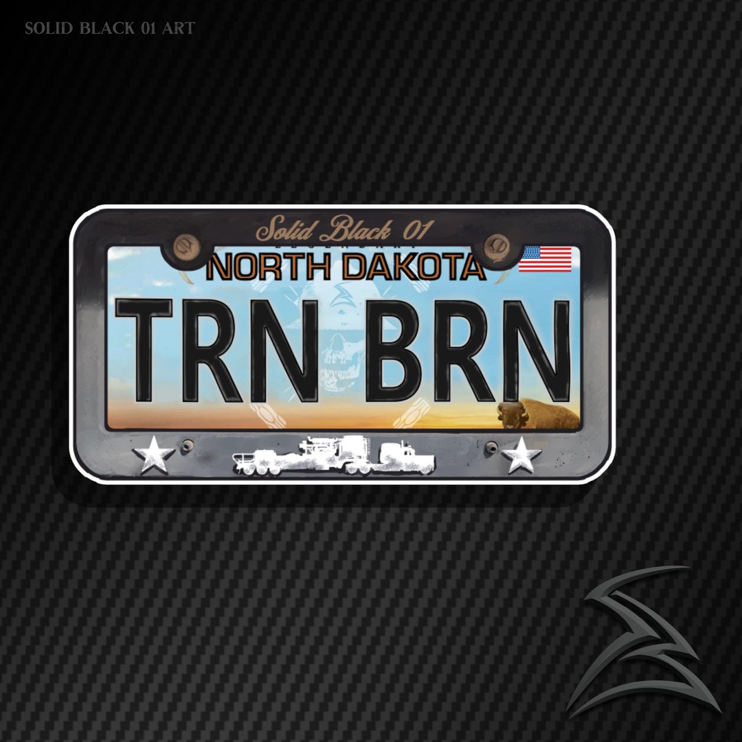 North Dakota Oilfield Sticker Turn & Burn License Plate Frac Vinyl ...