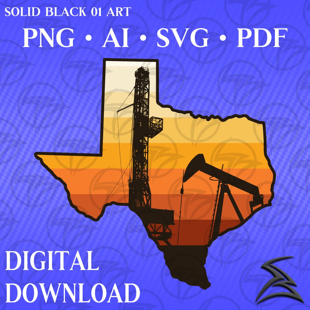 Custom PNG SVG Texas Drilling Rig Pumpjack Digital Download Art Files ...