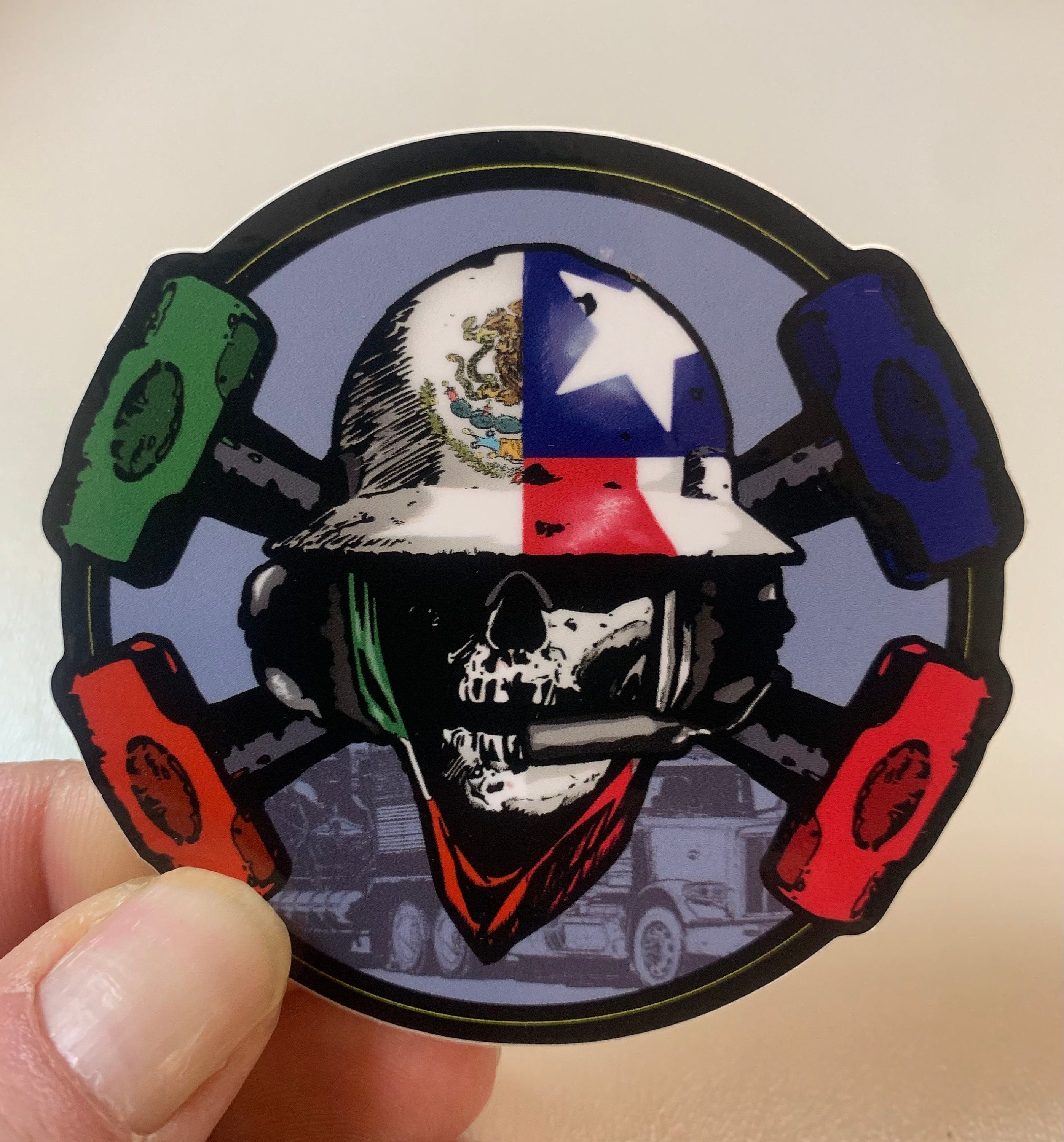 Oilfield Frac Texas Mexican Flag Skull & Hammers Vinyl Hard - Etsy